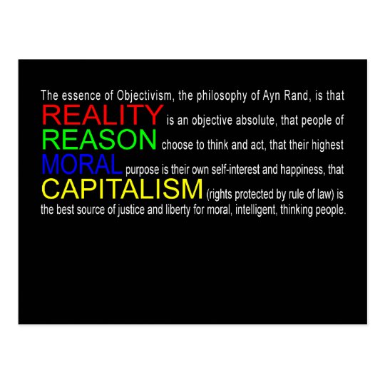 Objectivism Postcard | Zazzle.com