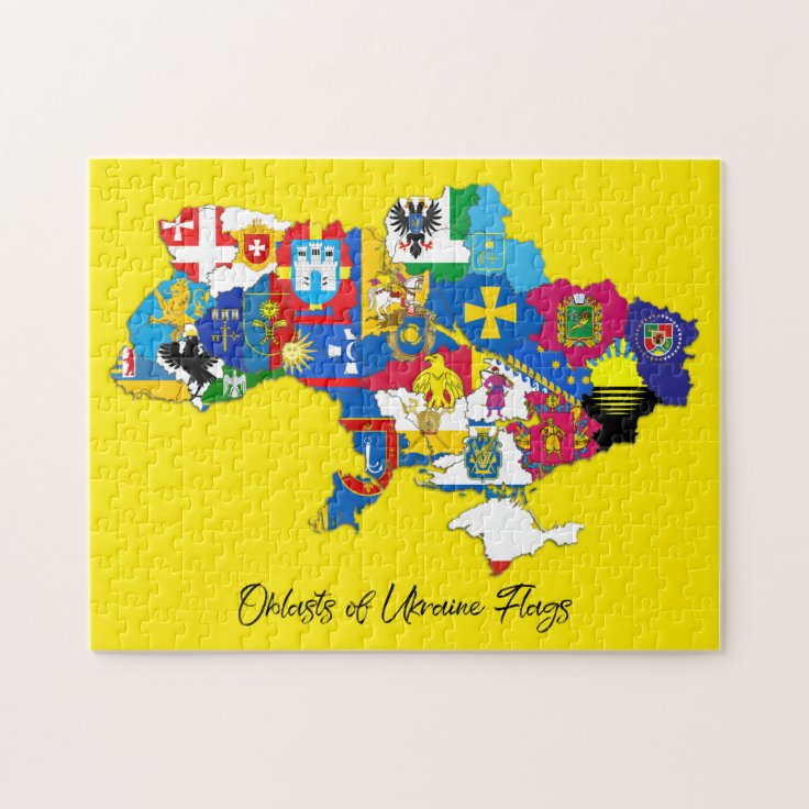 Oblasts of Ukraine Flags Map Ukrainian Educational Jigsaw Puzzle | Zazzle