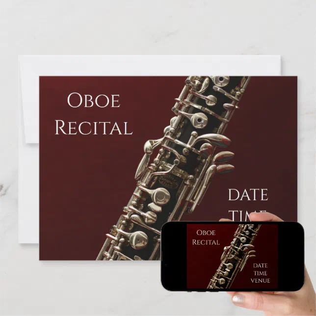 Oboe Recital elegant concert performance Invitation | Zazzle