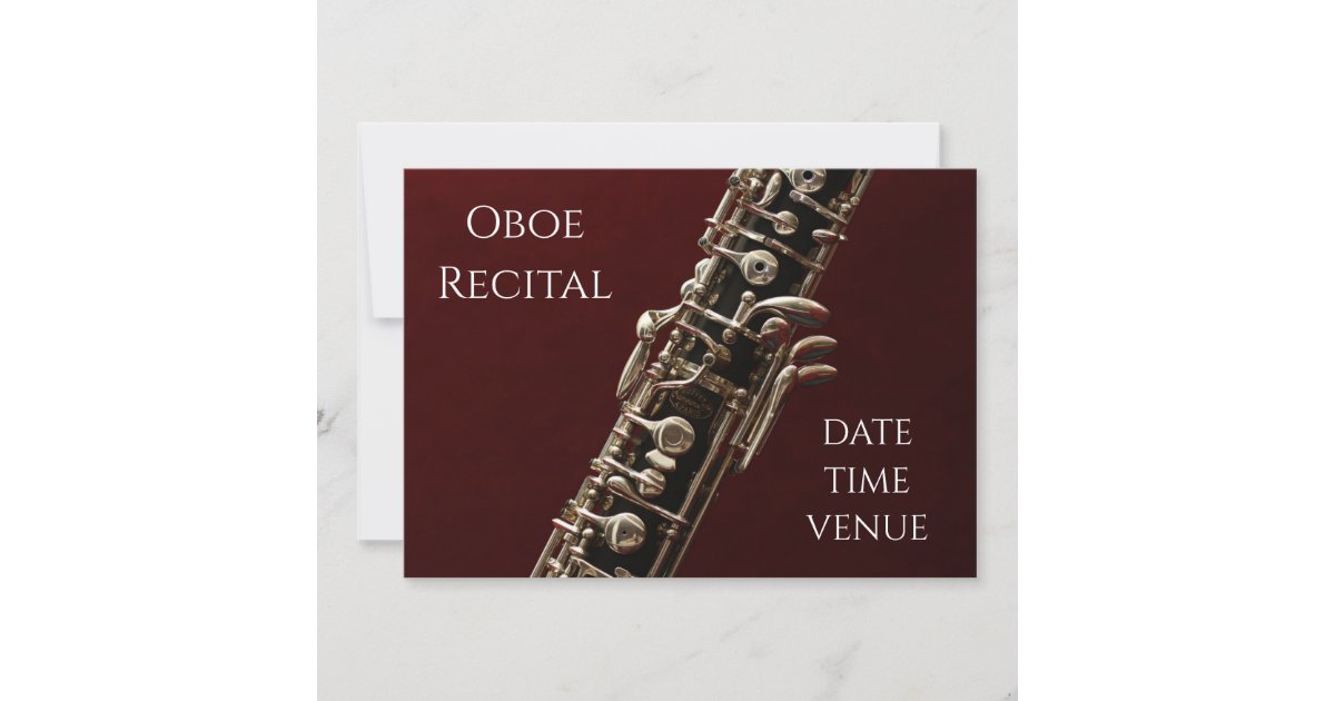 Oboe Recital elegant concert performance Invitation | Zazzle
