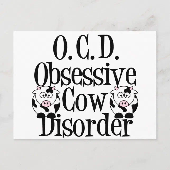 Obsessive Cow Disorder Postcard | Zazzle