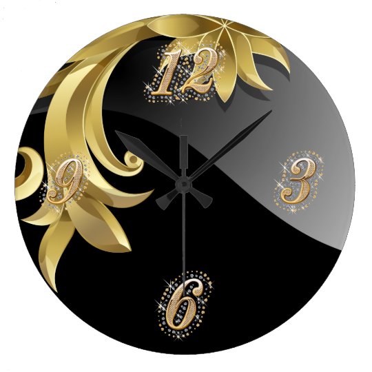 Obsidian Bling Wall Clock | Zazzle.com