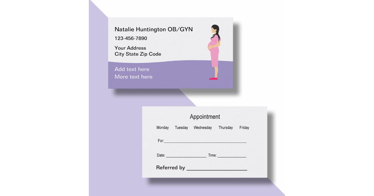 Obstetrician Gynecology Appointment Business Card | Zazzle