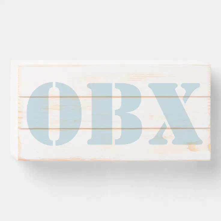 OBX - Outer Banks Beach wooden block sign | Zazzle