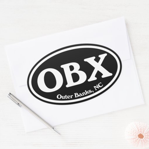 OBX Outer Banks Black Oval Oval Sticker | Zazzle