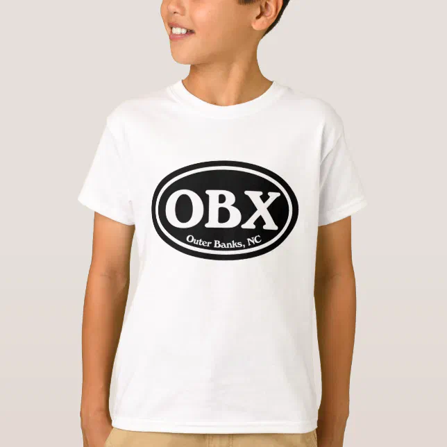OBX Outer Banks Black Oval T-Shirt | Zazzle