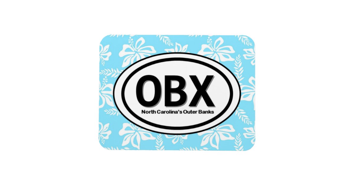 OBX Outer Banks NC Blue Magnet | Zazzle