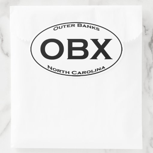 OBX - Outer Banks NC Euro Style Oval Logo Oval Sticker | Zazzle