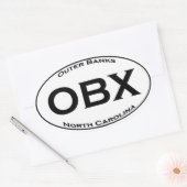 OBX - Outer Banks NC Euro Style Oval Logo Oval Sticker | Zazzle