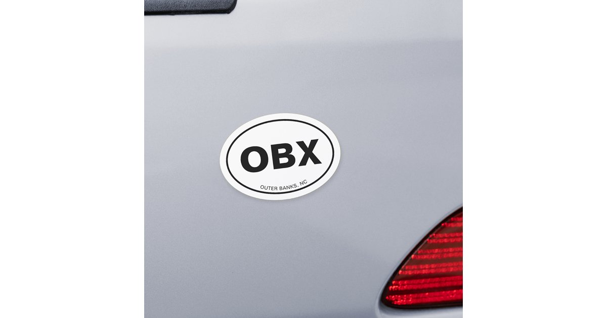 OBX Outer Banks North Carolina Euro Oval Car Magnet | Zazzle