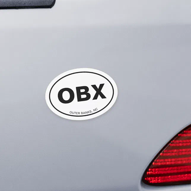 OBX Outer Banks North Carolina Euro Oval Car Magnet | Zazzle