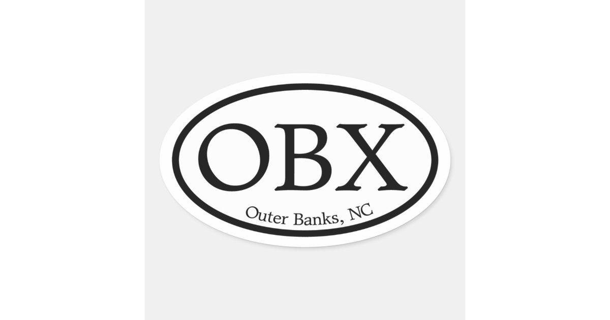 OBX Outer Banks Oval Oval Sticker | Zazzle