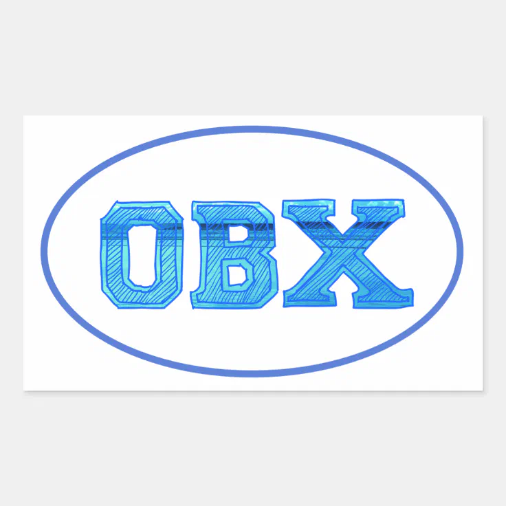 OBX Outer Banks Rectangular Sticker | Zazzle