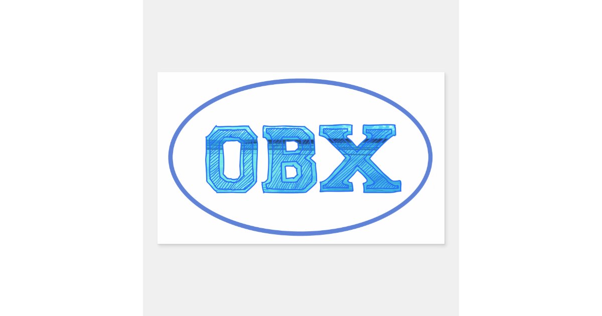 OBX Outer Banks Rectangular Sticker | Zazzle