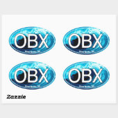 OBX Outer Banks Wave Oval Oval Sticker | Zazzle