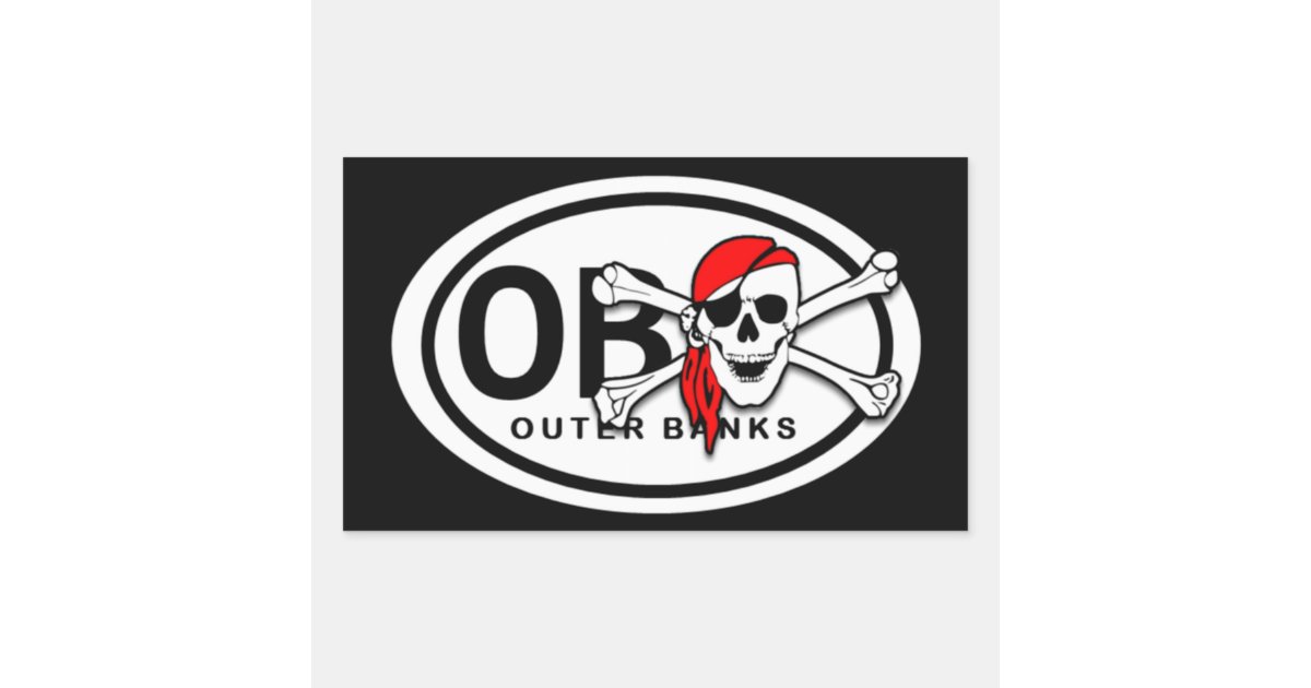 OBX Skull and Crossbones Pirate Stickers | Zazzle