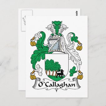 O'Callaghan Family Crest Postcard | Zazzle