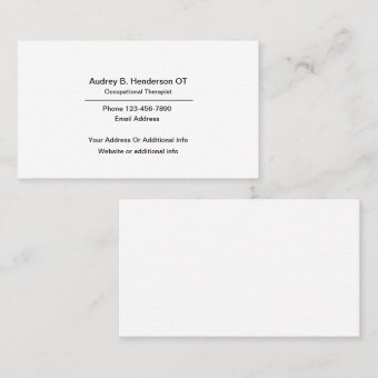 Occupational Therapist Business Card | Zazzle