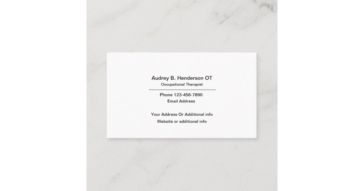 Occupational Therapist Business Card | Zazzle
