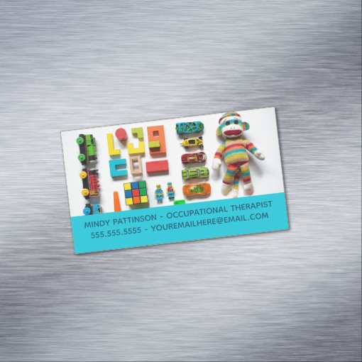 Occupational Therapist Child Therapy Play Toys Business Card Magnet ...