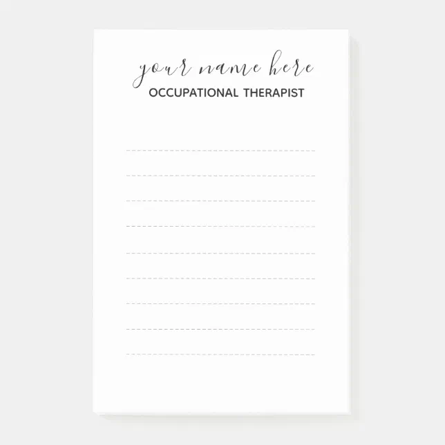 Occupational Therapist Post It Notes - Large | Zazzle