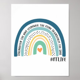 Occupational Therapist Strengthen The Body Rainbow Poster | Zazzle