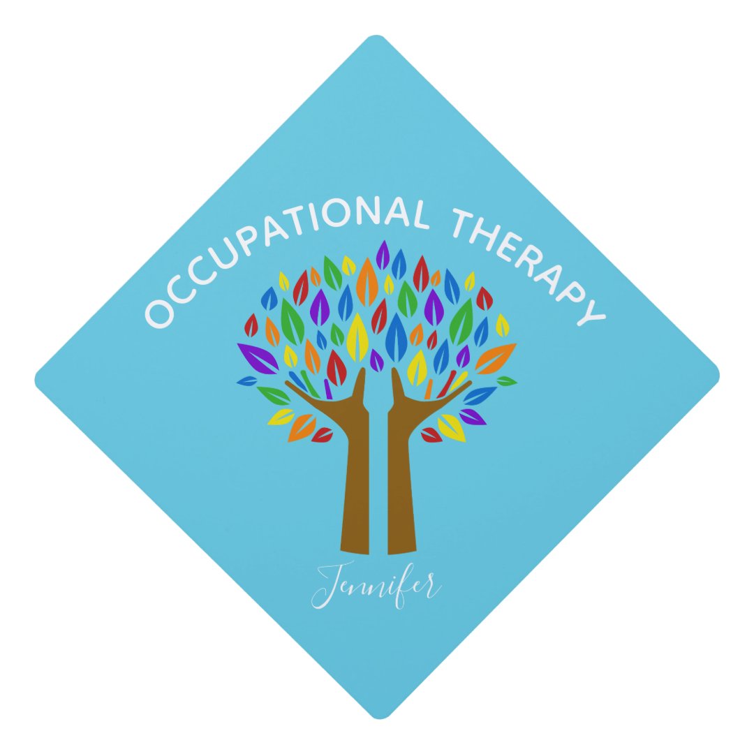 Occupational Therapy Beautiful OT Monogram Graduation Cap Topper | Zazzle