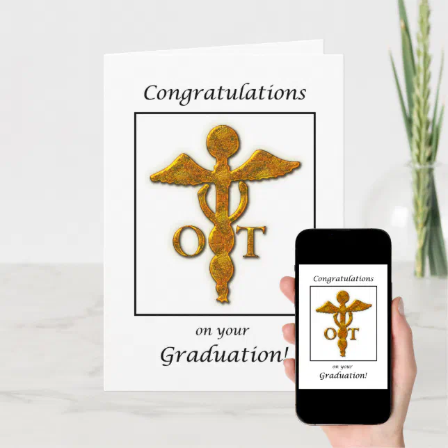 Occupational Therapy Graduation Antique Gold Look Card | Zazzle