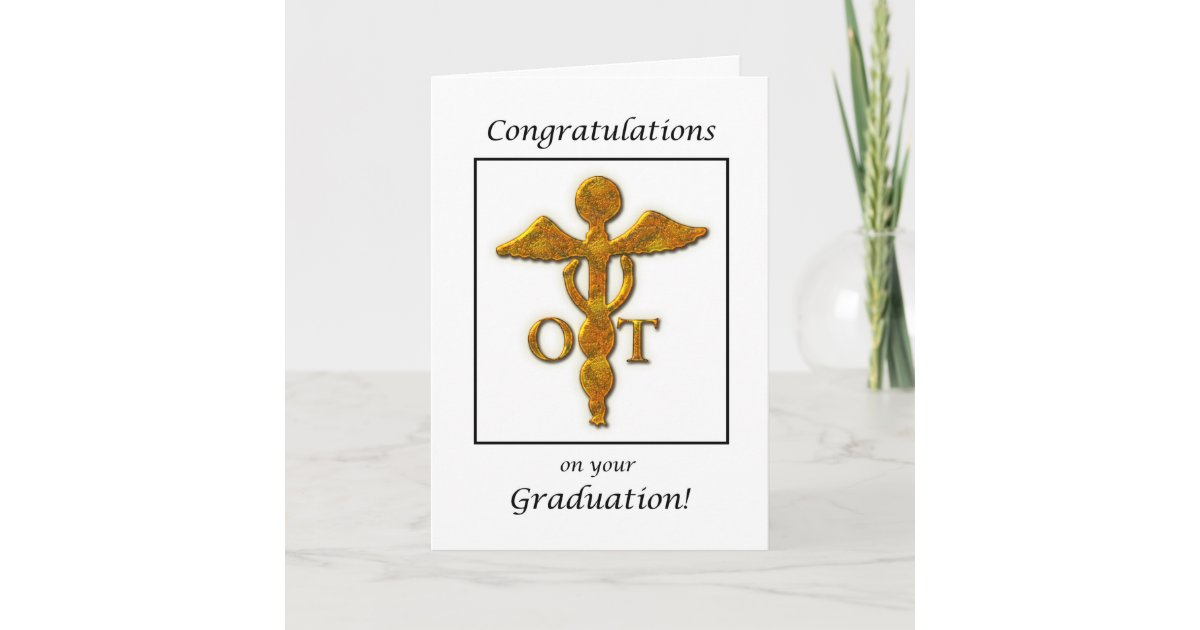 Occupational Therapy Graduation Antique Gold Look Card | Zazzle