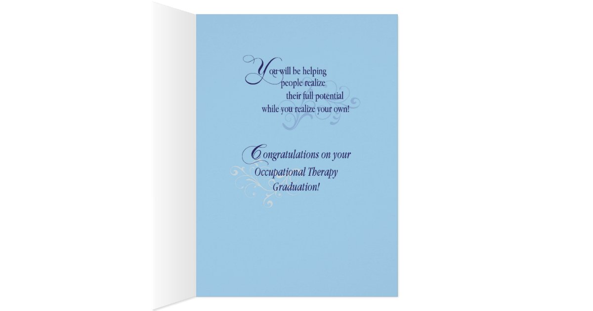 Occupational Therapy Graduation Congratulations, B Card | Zazzle
