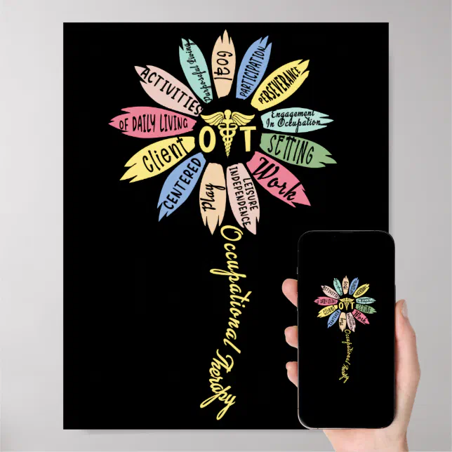 Occupational Therapy Inspire OT Month Flower Poster | Zazzle