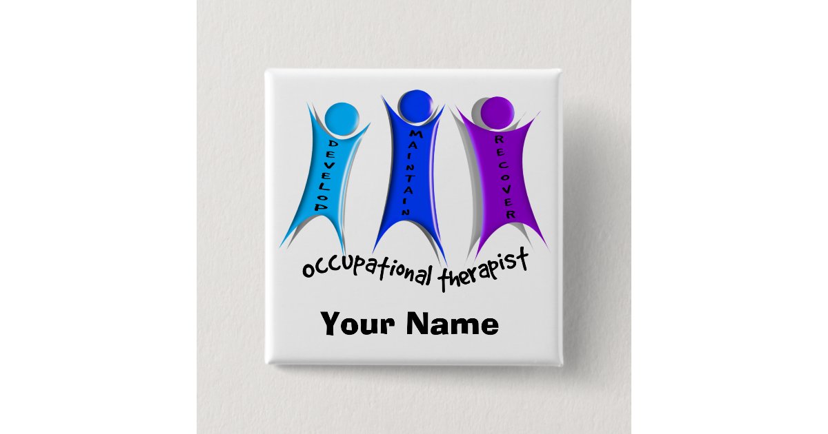 Occupational Therapy Name Buttons | Zazzle
