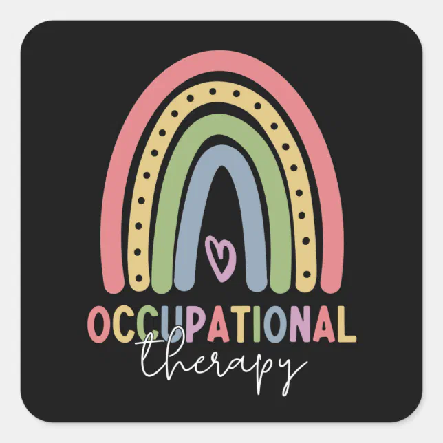 Occupational Therapy OT Therapist Rainbow Square Sticker | Zazzle