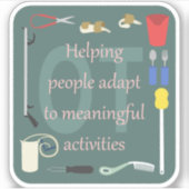 Occupational Therapy Tools Graphic with Text Sticker | Zazzle
