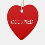 Occupied Vacant Green Red Ceramic Ornament | Zazzle