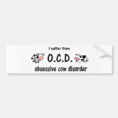 Bumper Sticker/decal O.C.D Obsessive Cat Disorder Vinyl Decal Sticker ...