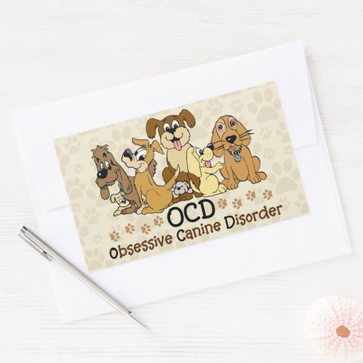 OCD Obsessive Canine Disorder Rectangular Sticker | Zazzle