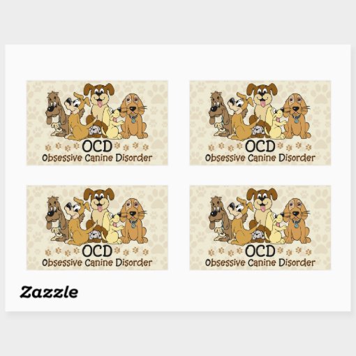OCD Obsessive Canine Disorder Rectangular Sticker | Zazzle