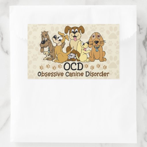 OCD Obsessive Canine Disorder Rectangular Sticker | Zazzle
