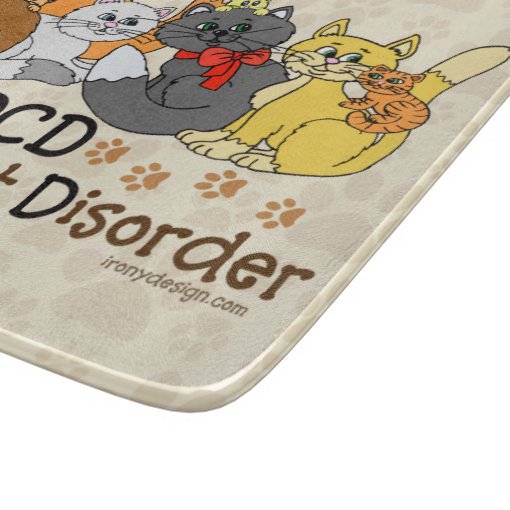 OCD Obsessive Cat Disorder Cutting Board | Zazzle
