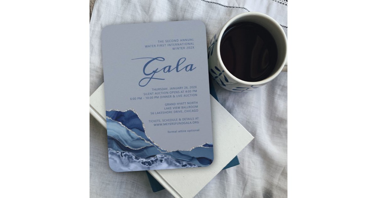 Ocean Agate Gala Invitation | Zazzle
