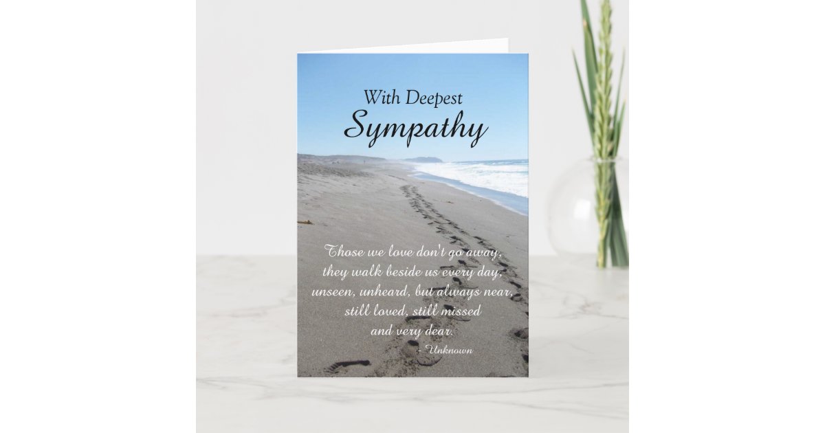 Ocean and Footprints Sympathy Card | Zazzle