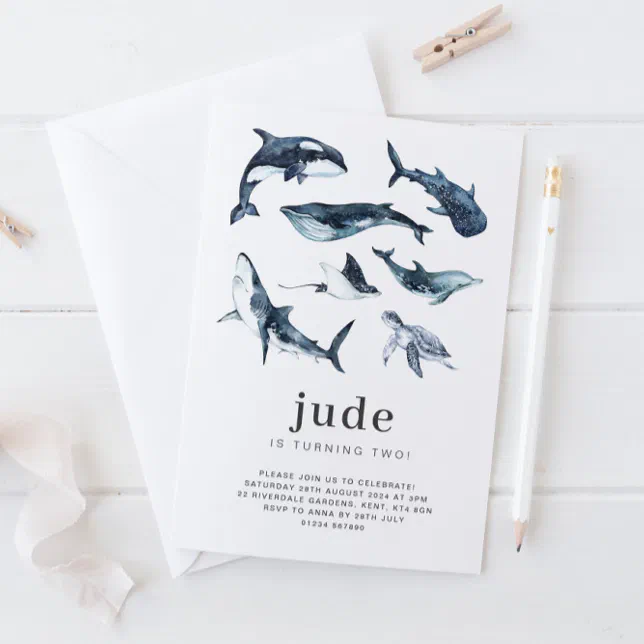 Ocean Animals Birthday Invitation | Zazzle