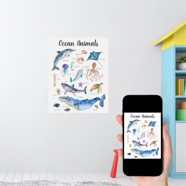 Ocean Animals | Education Learning Classroom Poster | Zazzle