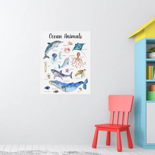Ocean Animals | Education Learning Classroom Poster | Zazzle