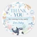 Ocean Animals Kids Under the Sea Birthday Classic Round Sticker | Zazzle