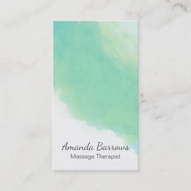 Ocean Aqua Blue Abstract Watercolor Business Card | Zazzle