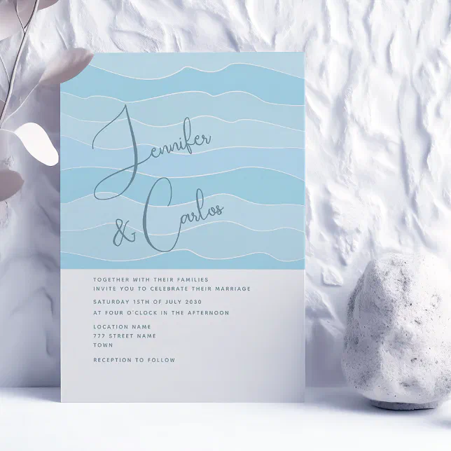 Ocean Aqua Blue Wedding Invitation | Zazzle