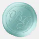 Ocean Aqua Calligraphy Monogram Wax Seal Stickers | Zazzle