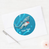 Ocean Aquatic Cute Shark Custom Sticker | Zazzle